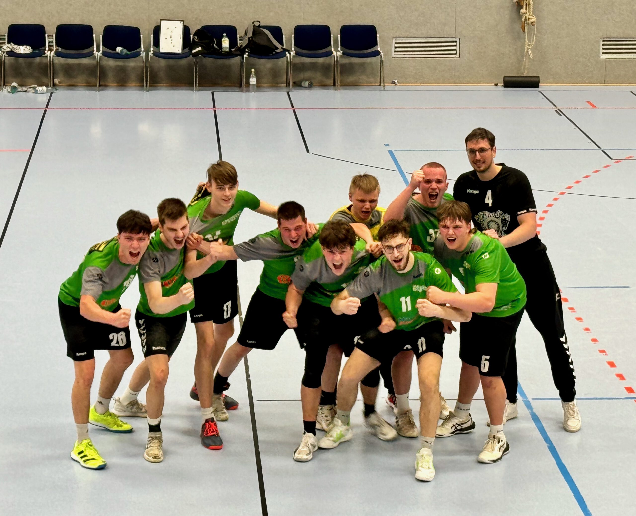 männliche A erkämpft sich mit kleinem Kader einen Punkt – HSG Rhumetal